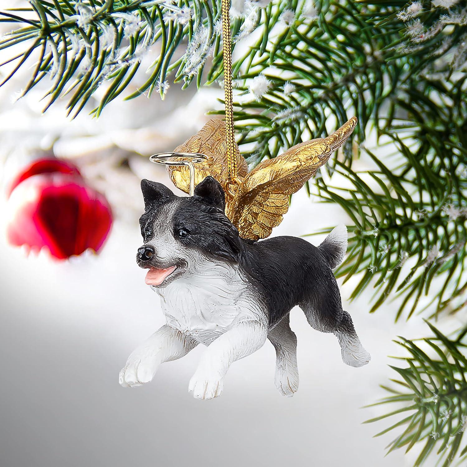 ANGEL MALTESE ORNAMENT(Angel Border Collie) - Design Toscano