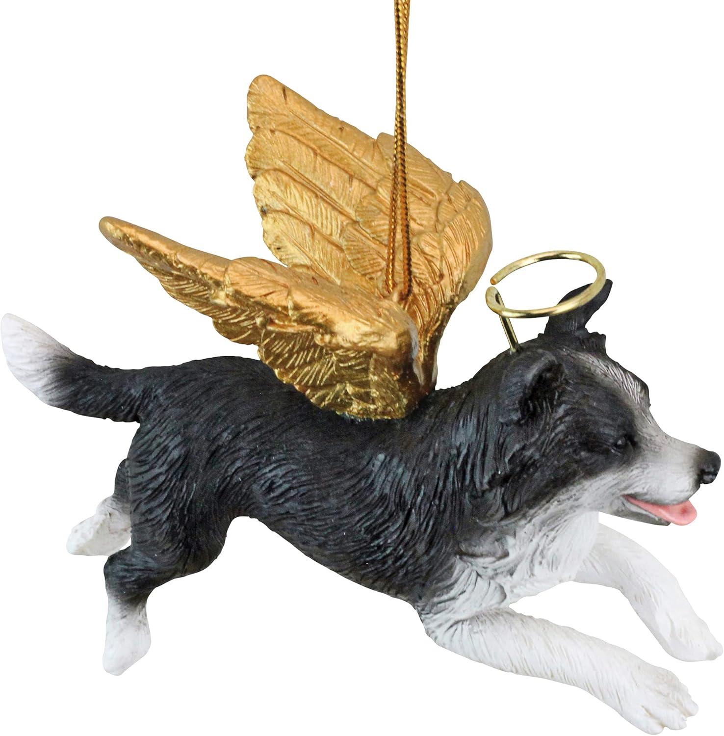 ANGEL MALTESE ORNAMENT(Angel Border Collie) - Design Toscano