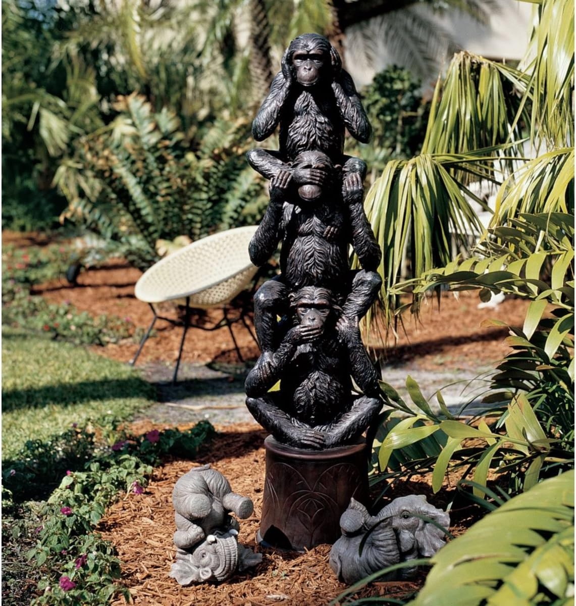 Design Toscano The Hear-No, See-No, Speak-No Evil Monkeys Statue ...