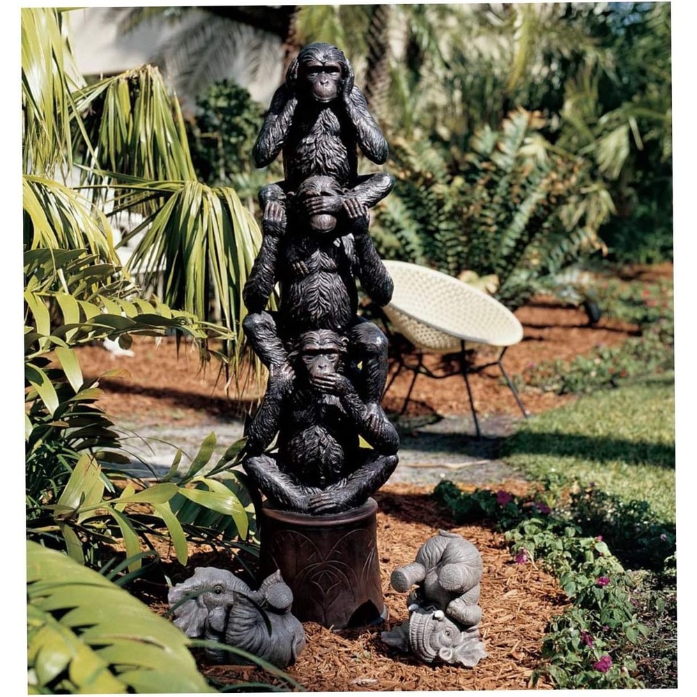 Design Toscano The Hear-No, See-No, Speak-No Evil Monkeys Statue ...