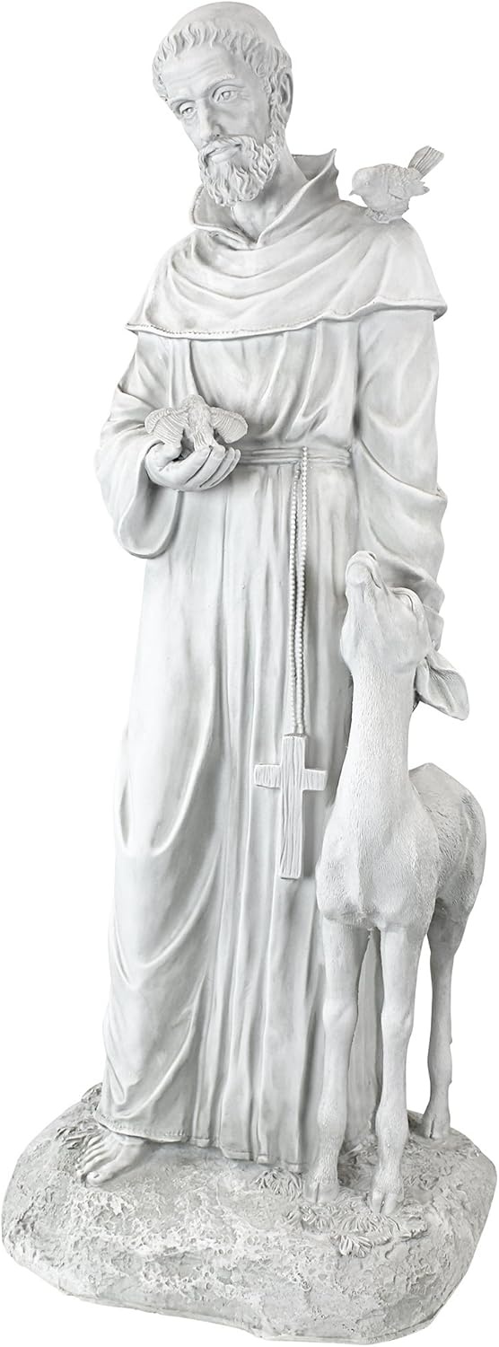 Design Toscano Francis of Assisi Reflection Pool Outdoor Garden Statue ...